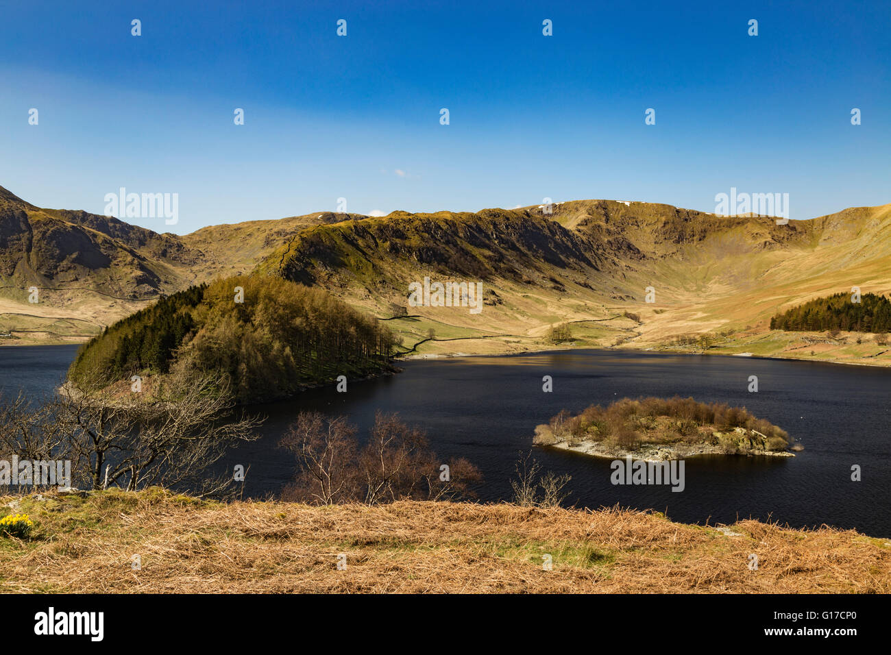 Haweswater in the Mardale Valley with Wood Howe and The Rigg looking up ...