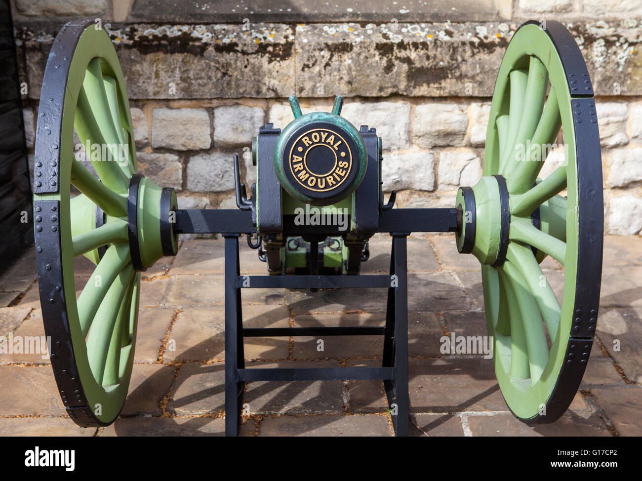 A cannon situated outside the Royal Armouries at the Tower of London ...