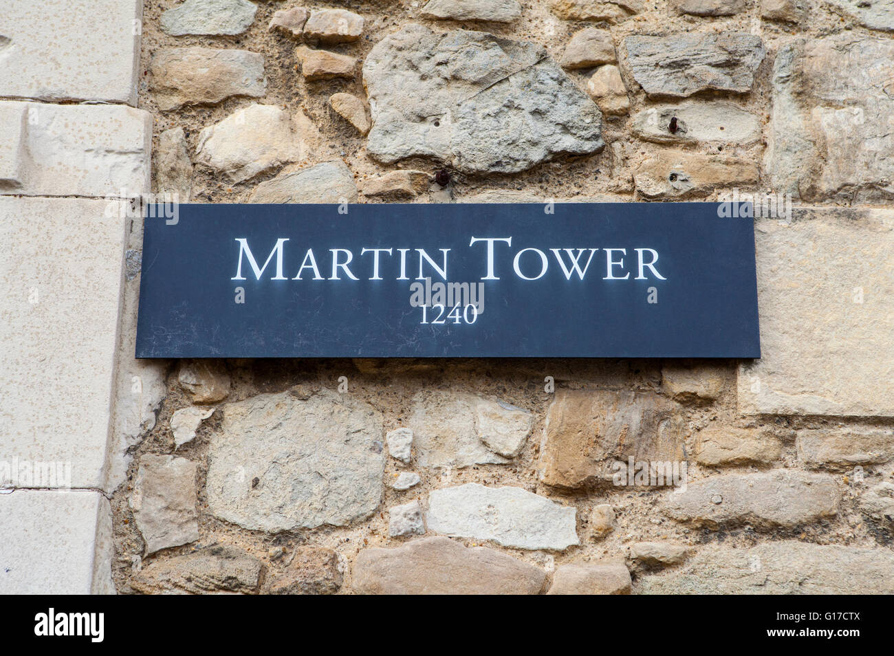 A view of the Martin Tower at the Tower of London. A total of 21 towers ...