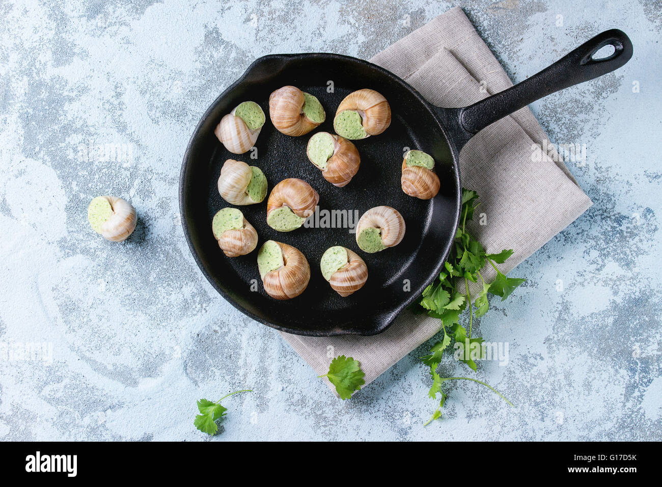 Uncooked Escargots de Bourgogne - Snails with herbs butter, gourmet ...