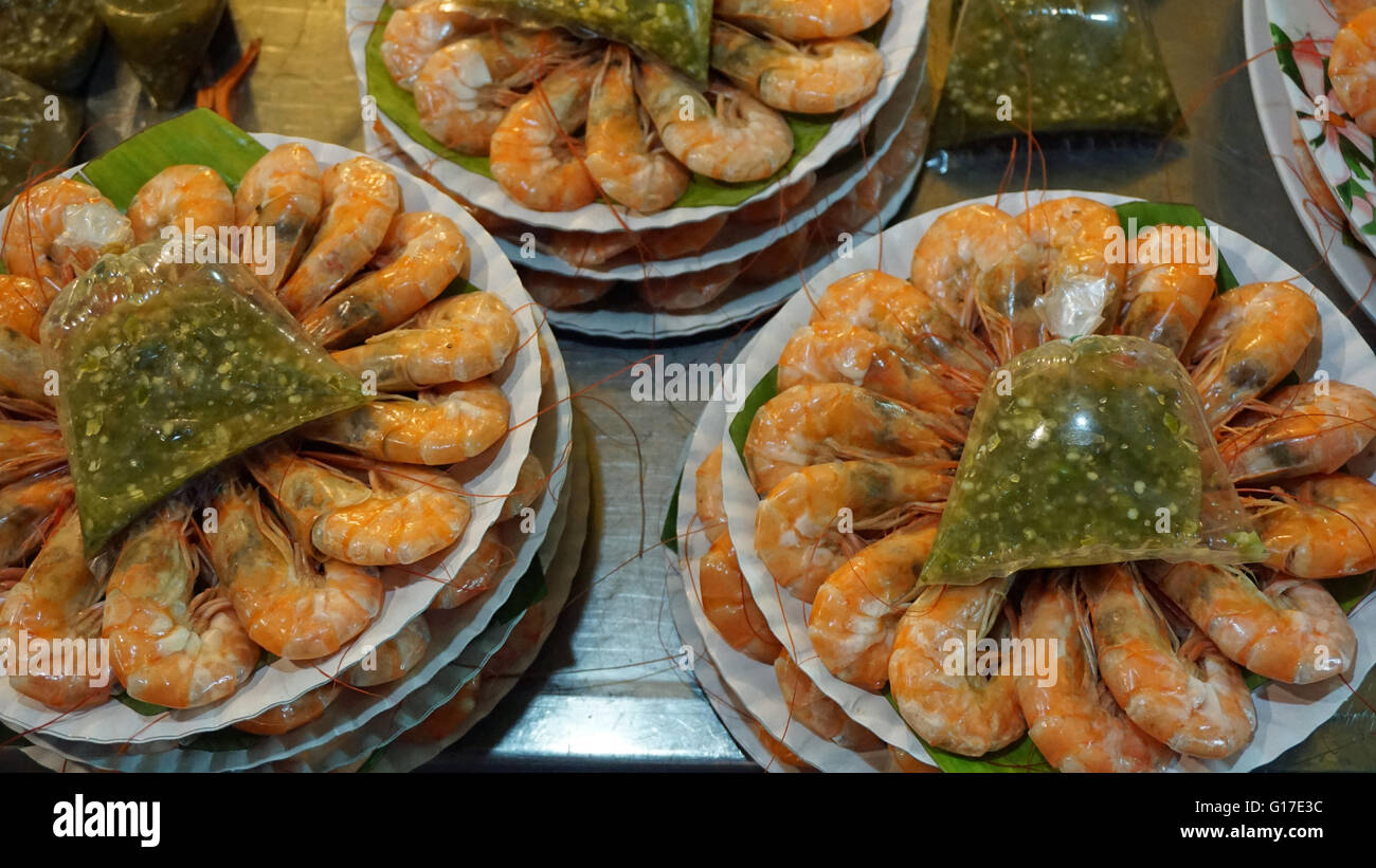 asian street food with local fresh fish Stock Photo - Alamy