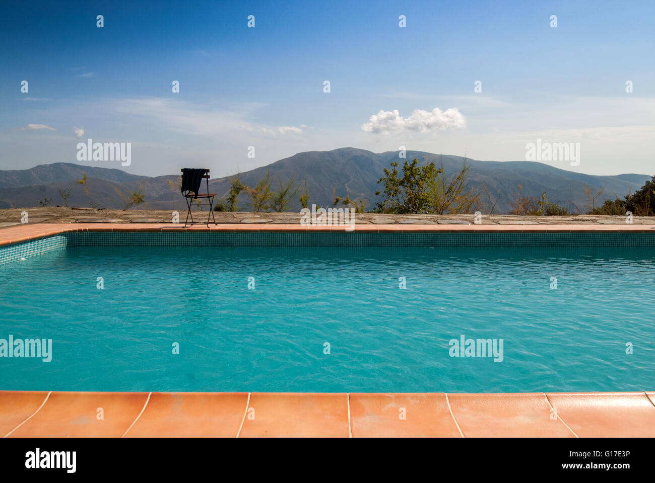 Swimming pool in the mountains of southern Spain Stock Photo - Alamy