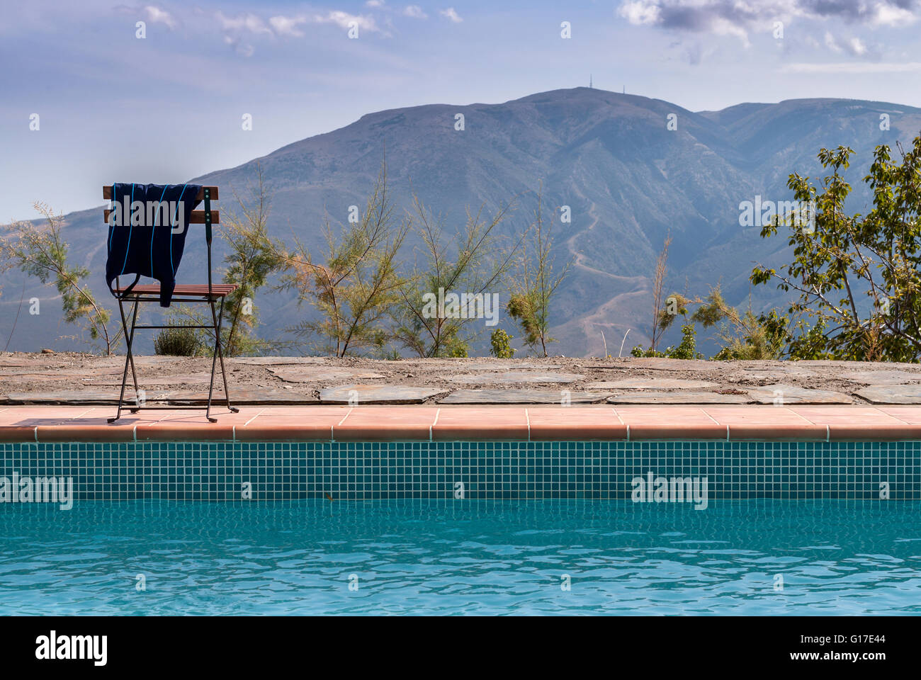 Swimming pool in the mountains of southern Spain Stock Photo - Alamy