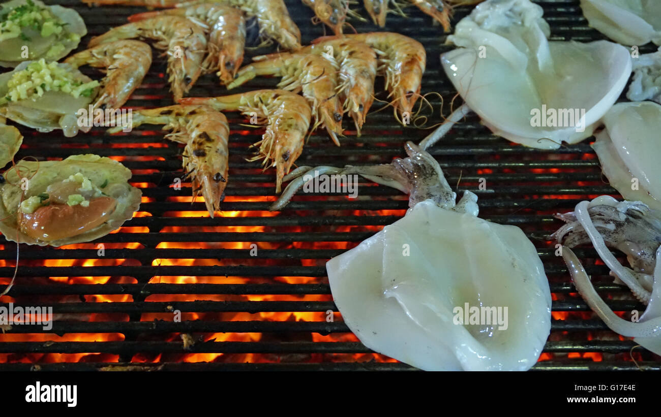 asian street food with local fresh fish Stock Photo - Alamy