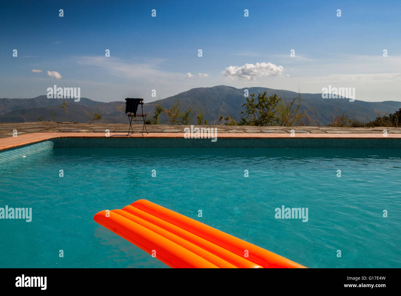 Swimming pool in the mountains of southern Spain Stock Photo - Alamy