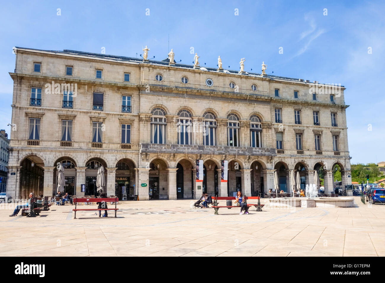 City hall, town hall in historic center of Bayonne, Basque country ...