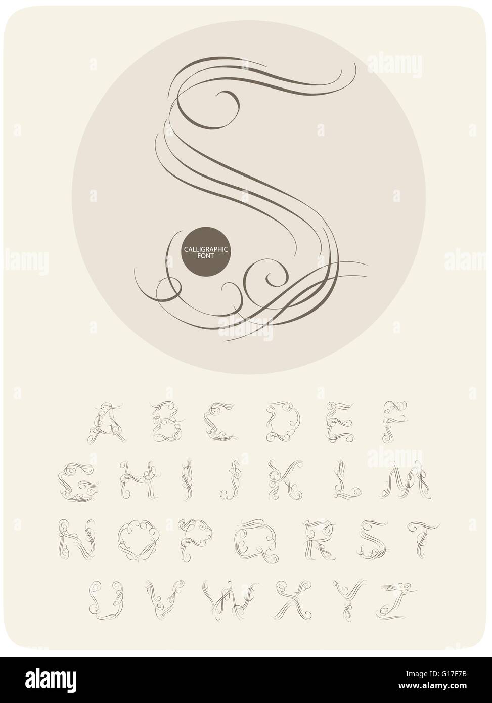 Calligraphic alphabet. Design elements Stock Vector Image & Art - Alamy