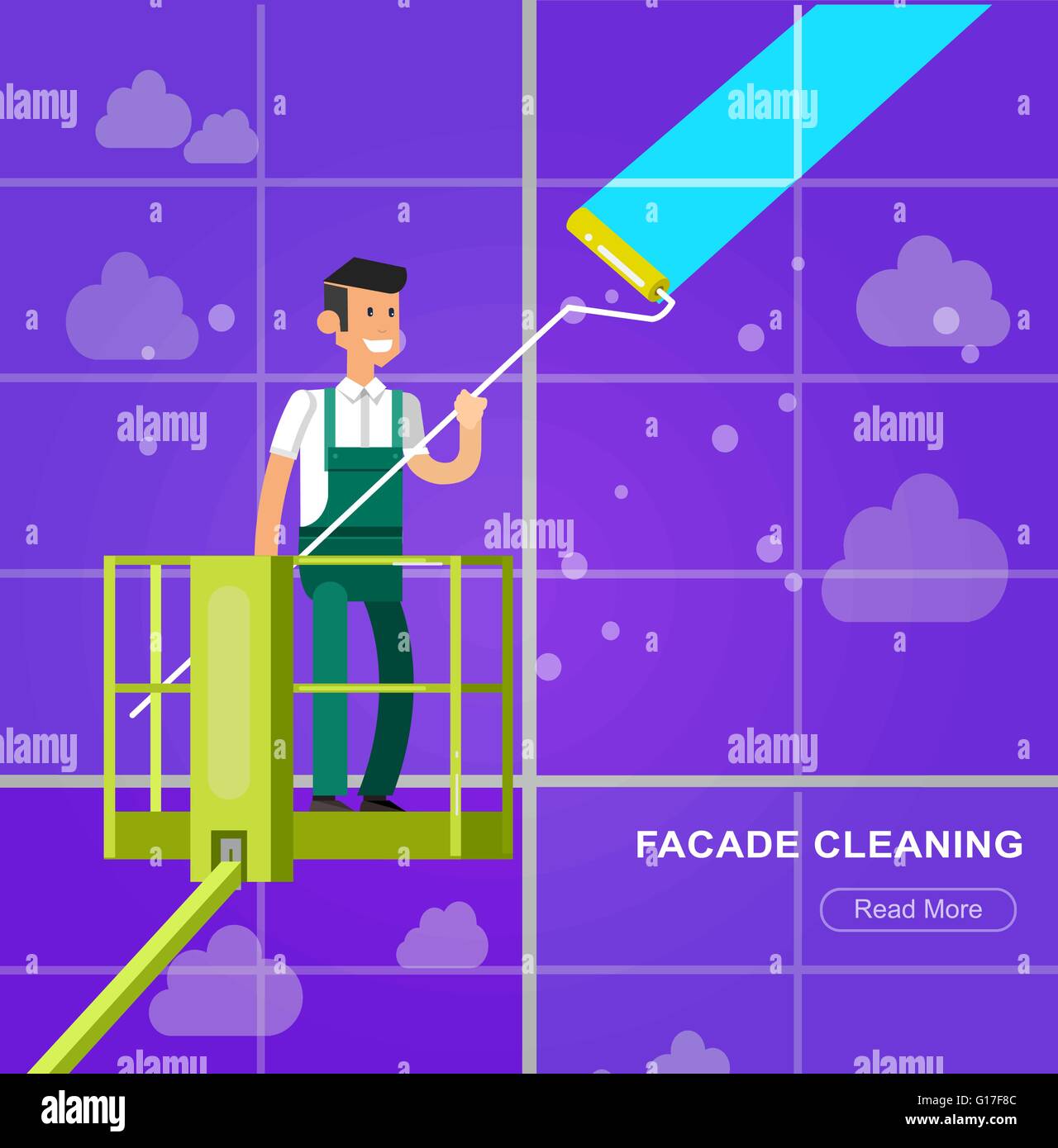 Illustration of a window washer cleaner Stock Vector Image & Art - Alamy