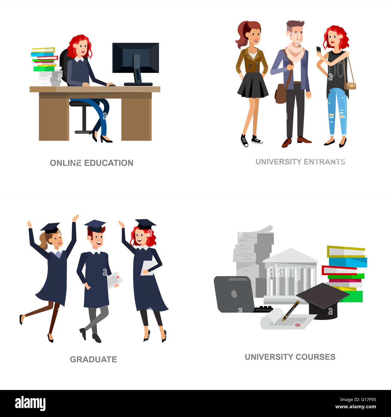 Graduation university beauty Stock Vector Images - Alamy