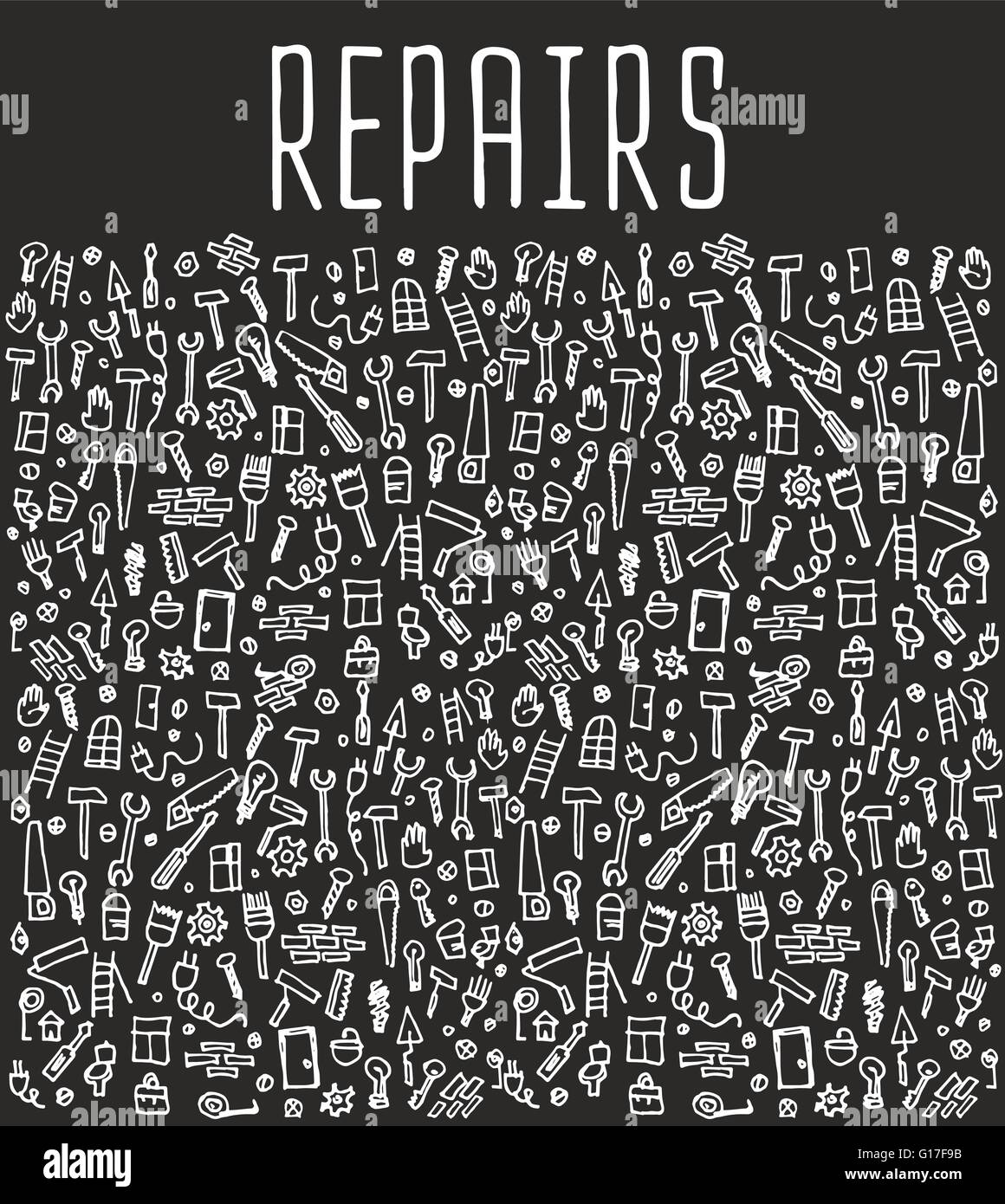 Hand drawn construction tools hi-res stock photography and images - Alamy