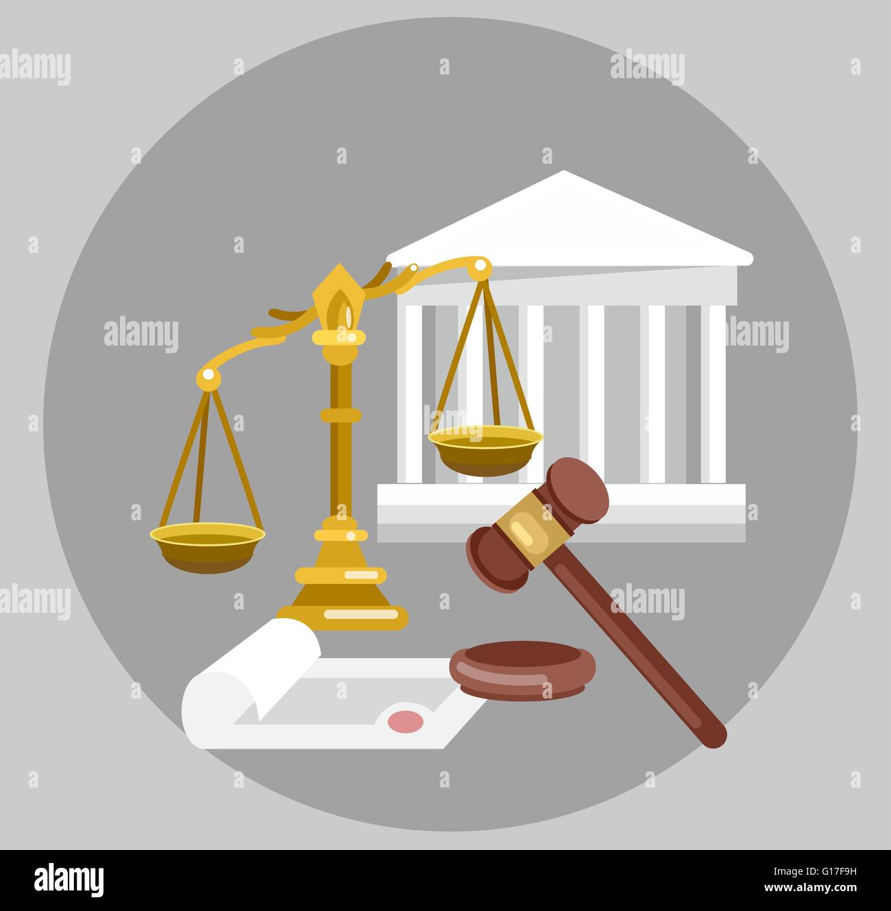 Law horizontal banner set with judical system elements isolated vector ...