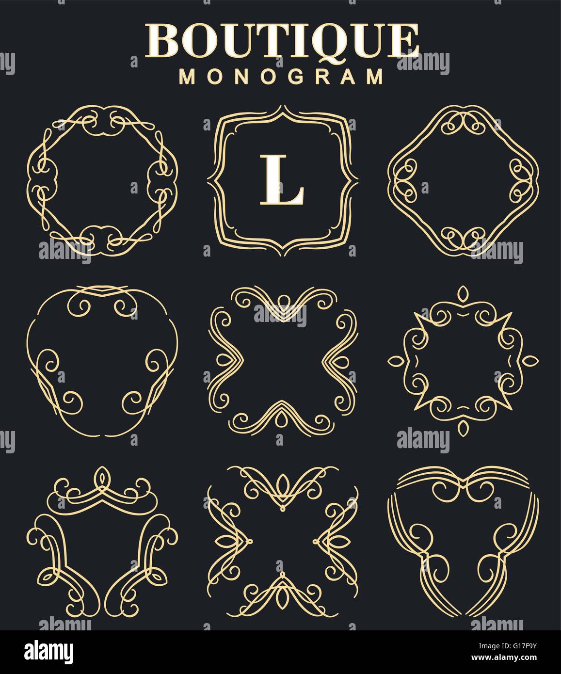 Set of elegant monogram design. Vector illustration Stock Vector Image ...