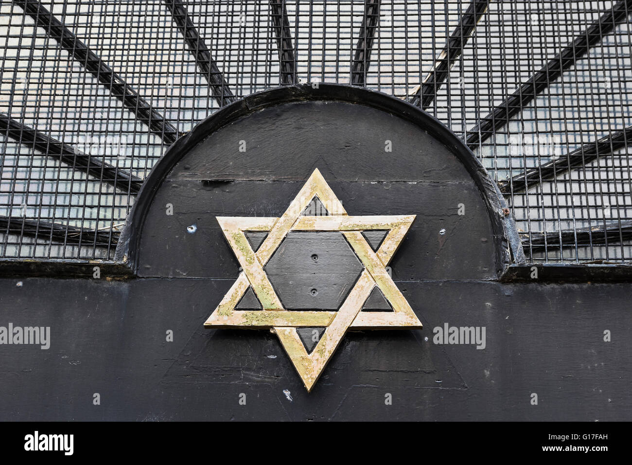 Star of David displayed at the entrance to a Jewish cemetery at North ...