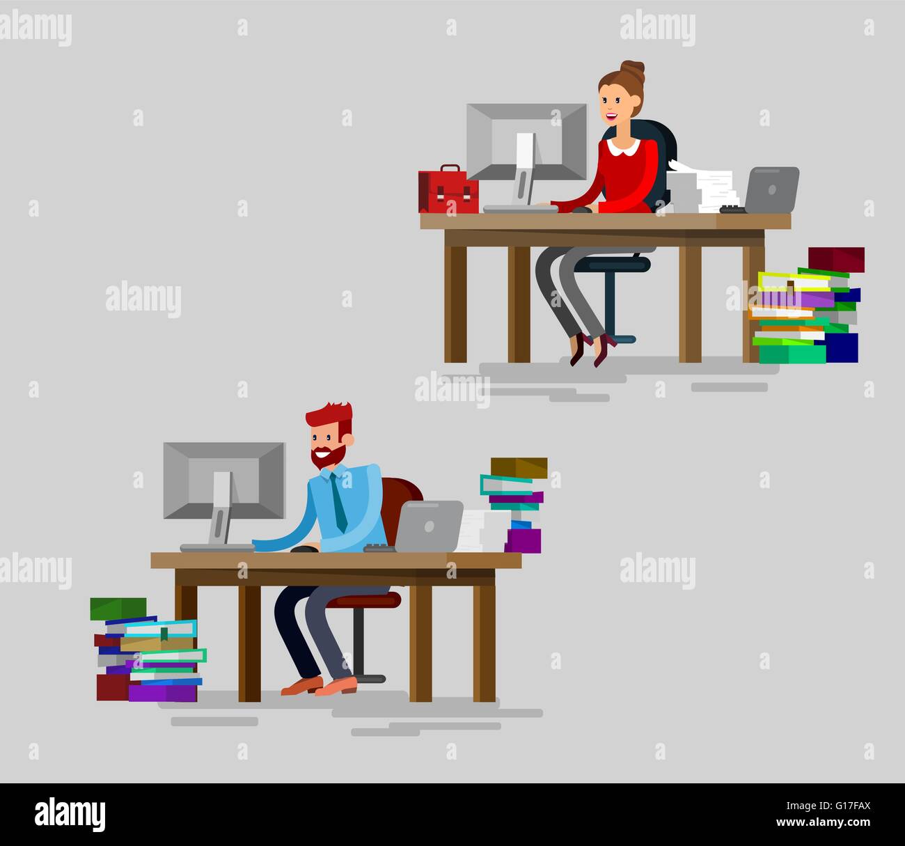Vector detailed character corporate business team Stock Vector Image ...