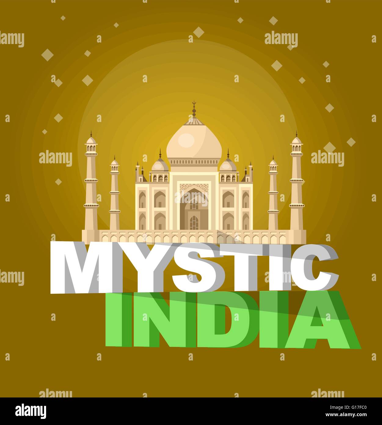 most famous World landmark. Vector illustration of Taj Mahal Stock ...