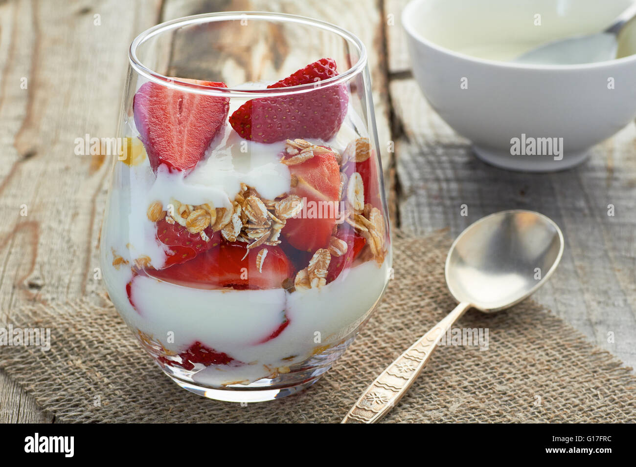 Muesli bowl granola strawberries hi-res stock photography and images - Alamy