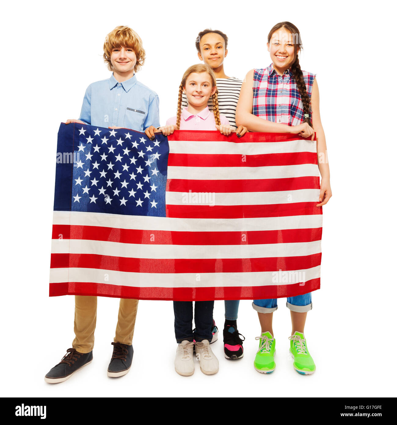Boy student holding national flag hi-res stock photography and images ...