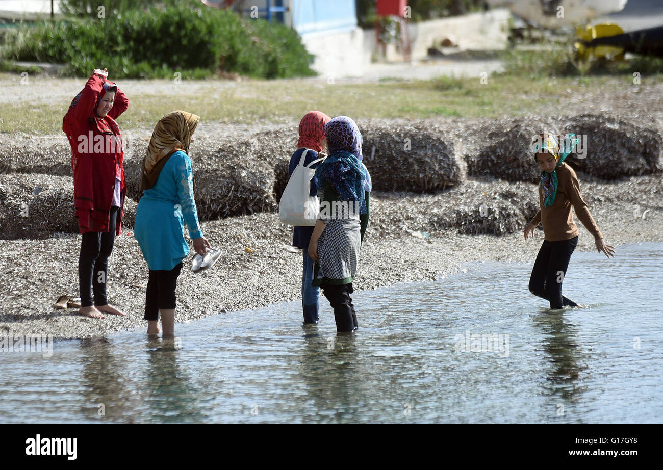 Women refugees, who live at a refugee hosting facility at the old ...