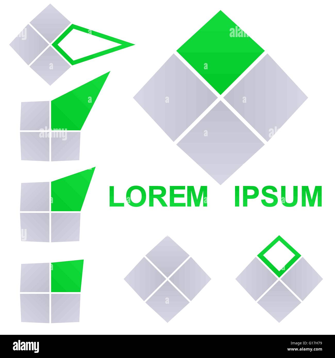 Green and grey square logo design set Stock Vector Image & Art - Alamy