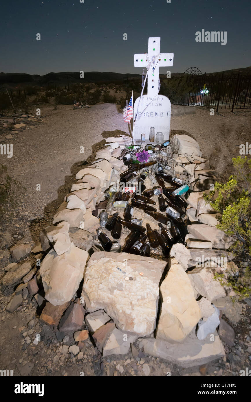 Gravestone At Night