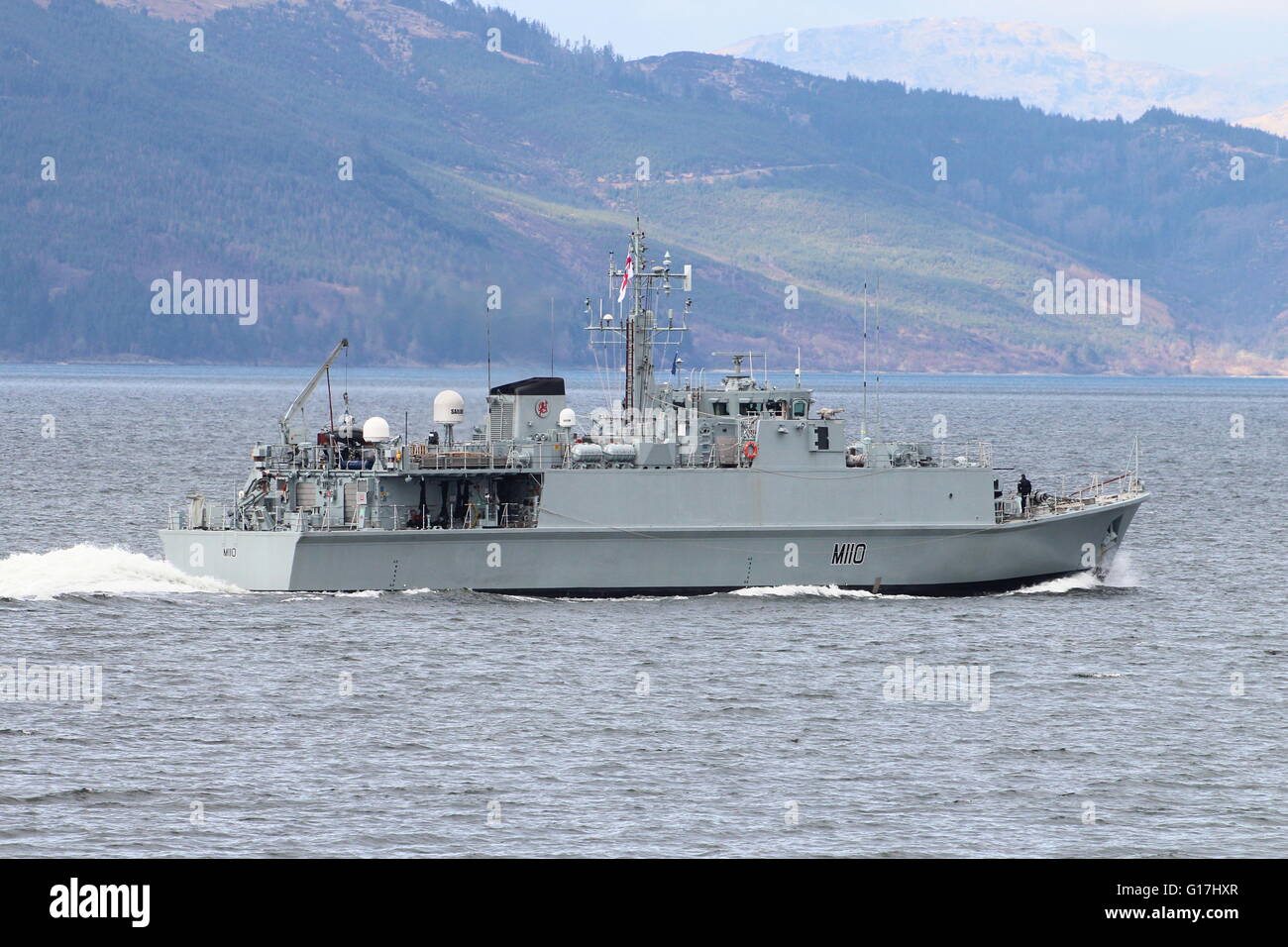 HMS Ramsey (M110), a Sandown-class minehunter of the Royal Navy ...