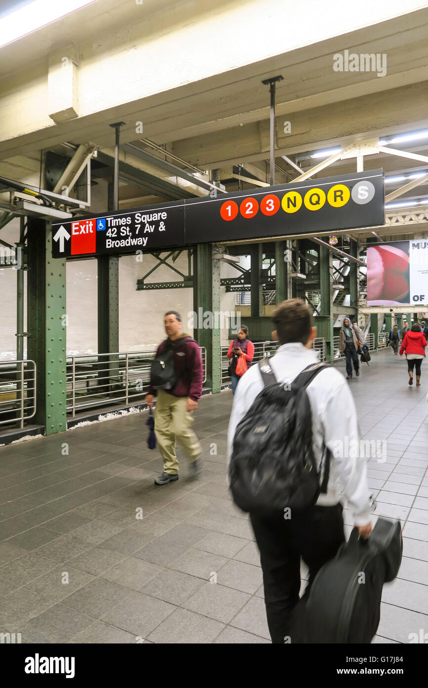 Subway passageway at Times Square in New York City, USA Stock Photo - Alamy