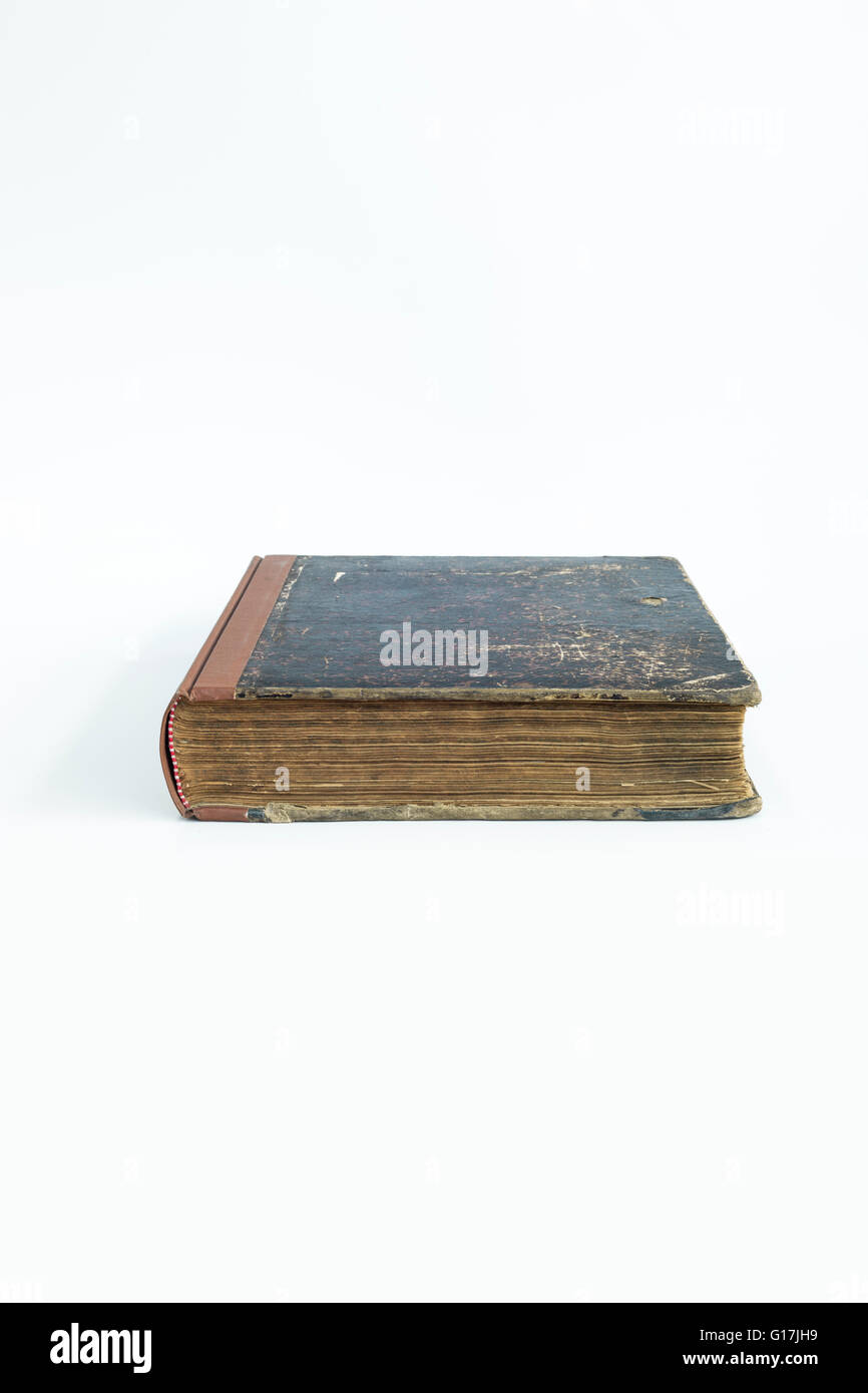 Old ancient book with isolated white background Stock Photo - Alamy