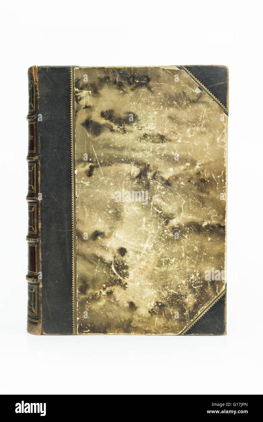 Old ancient book with isolated white background Stock Photo - Alamy