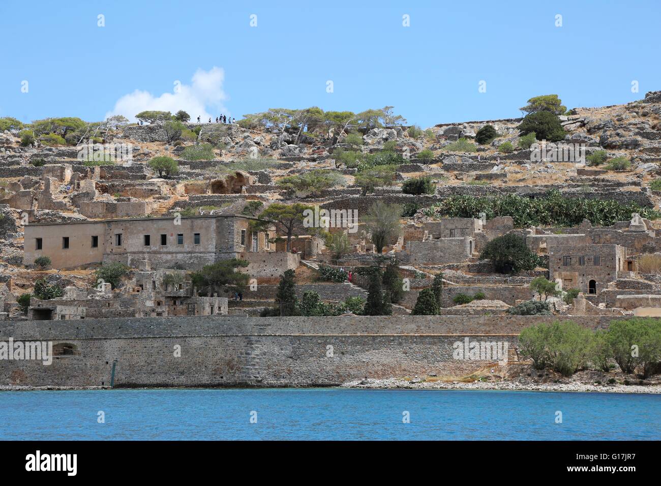 Spinalonga Island and Castle, former leper colony, in Mirabello Bay ...