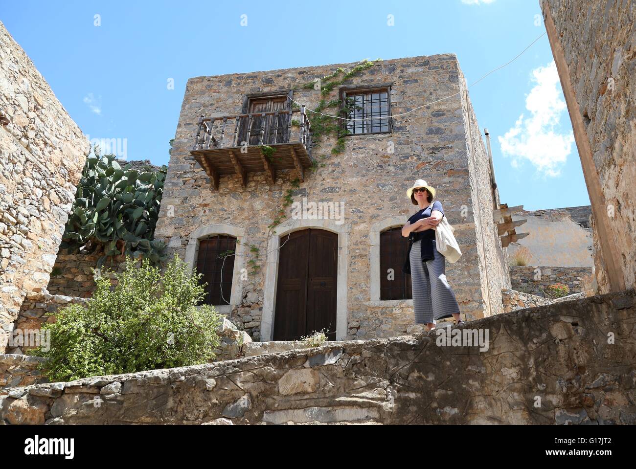 Spinalonga Island and Castle, former leper colony, in Mirabello Bay ...