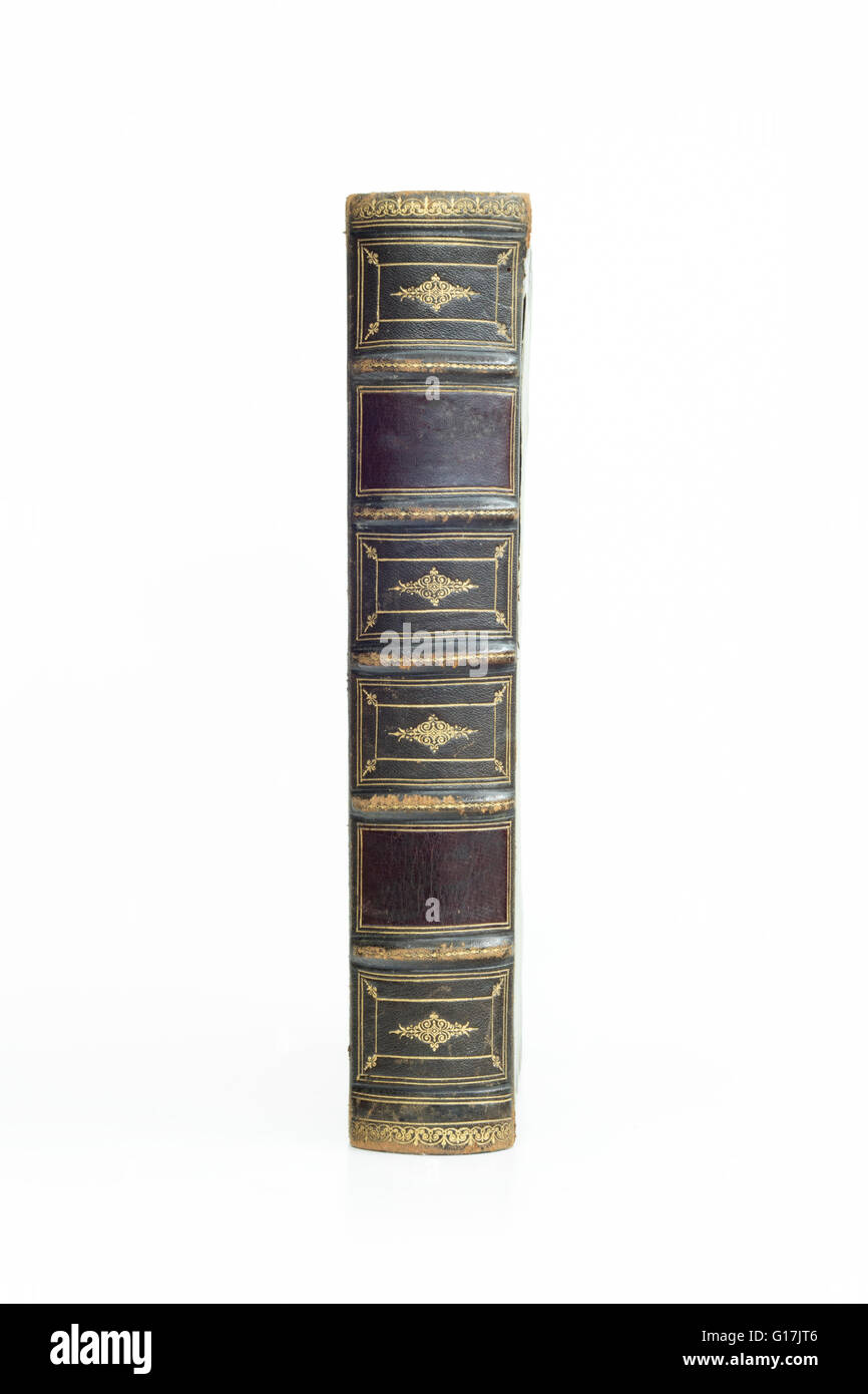 Old ancient book with isolated white background Stock Photo - Alamy