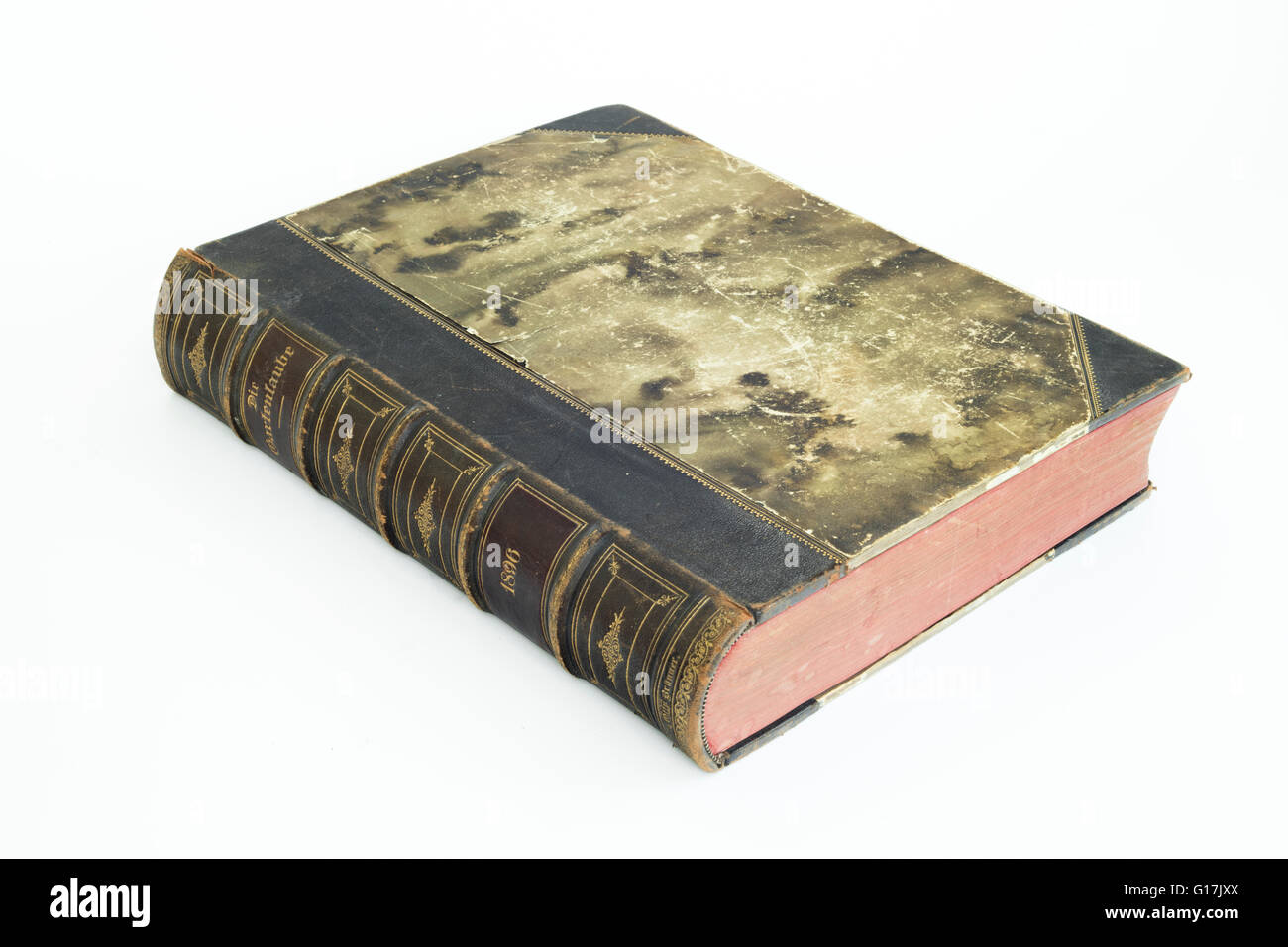 Old ancient book with isolated white background Stock Photo - Alamy