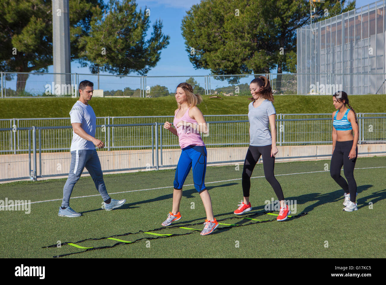 Gym class outside hi-res stock photography and images - Alamy