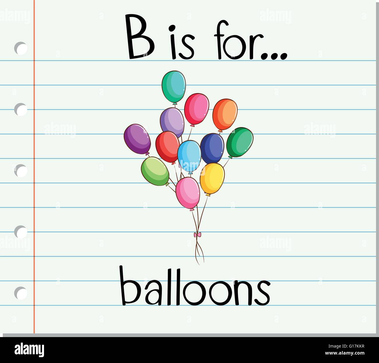 Flashcard letter B is for balloons illustration Stock Vector Image ...