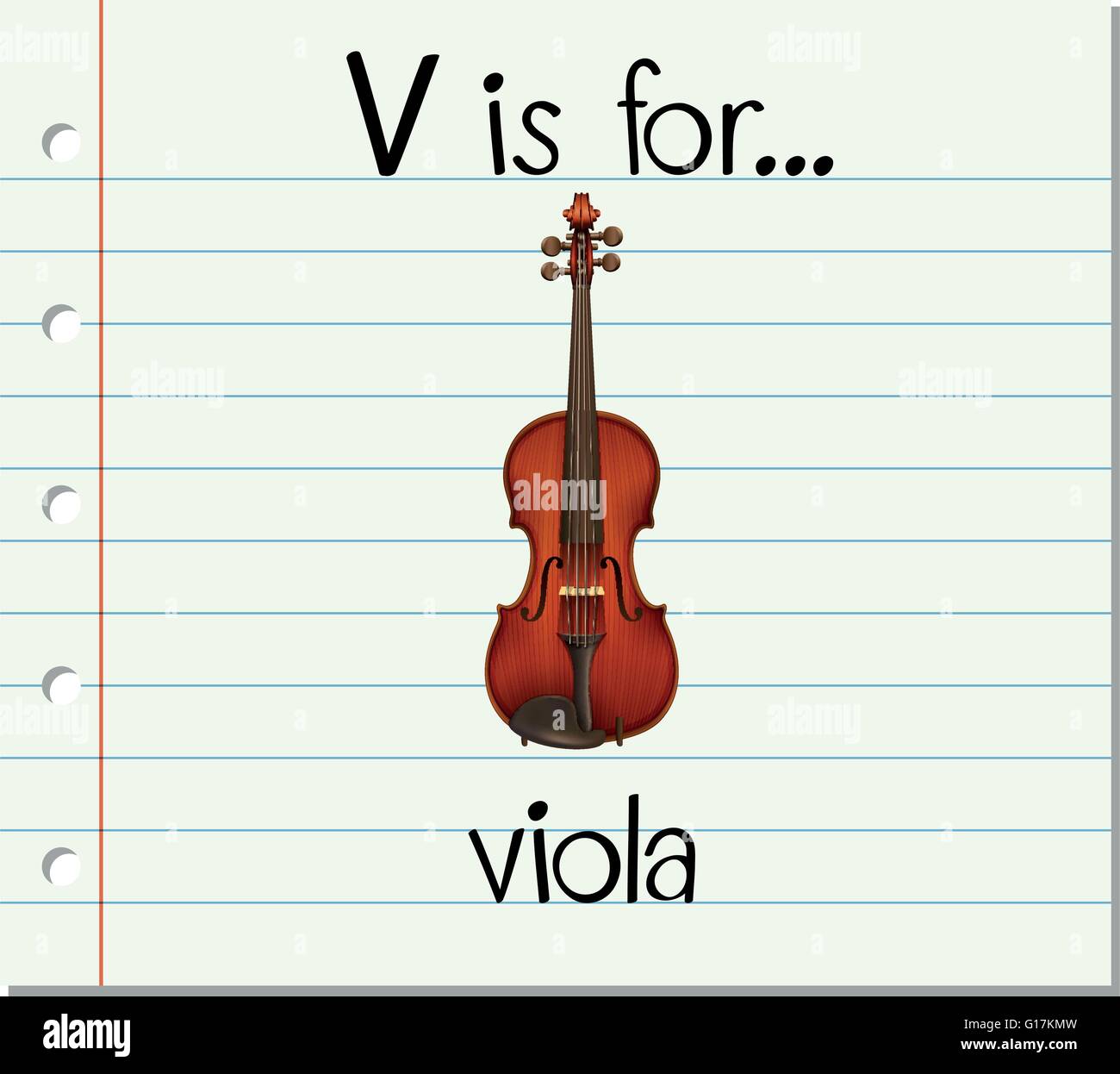Flashcard letter V is for viola illustration Stock Vector Image & Art ...