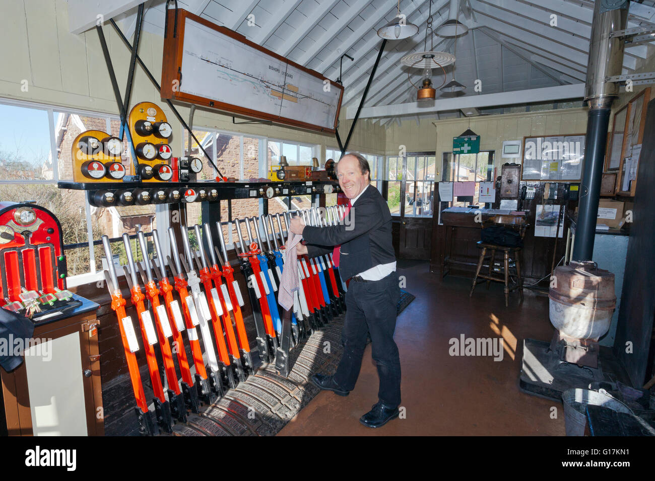Mike Bussel, signalman at Bishops Lydeard signalbox on the West ... Mike Bussel, signalman at Bishops Lydeard signalbox on the West ...