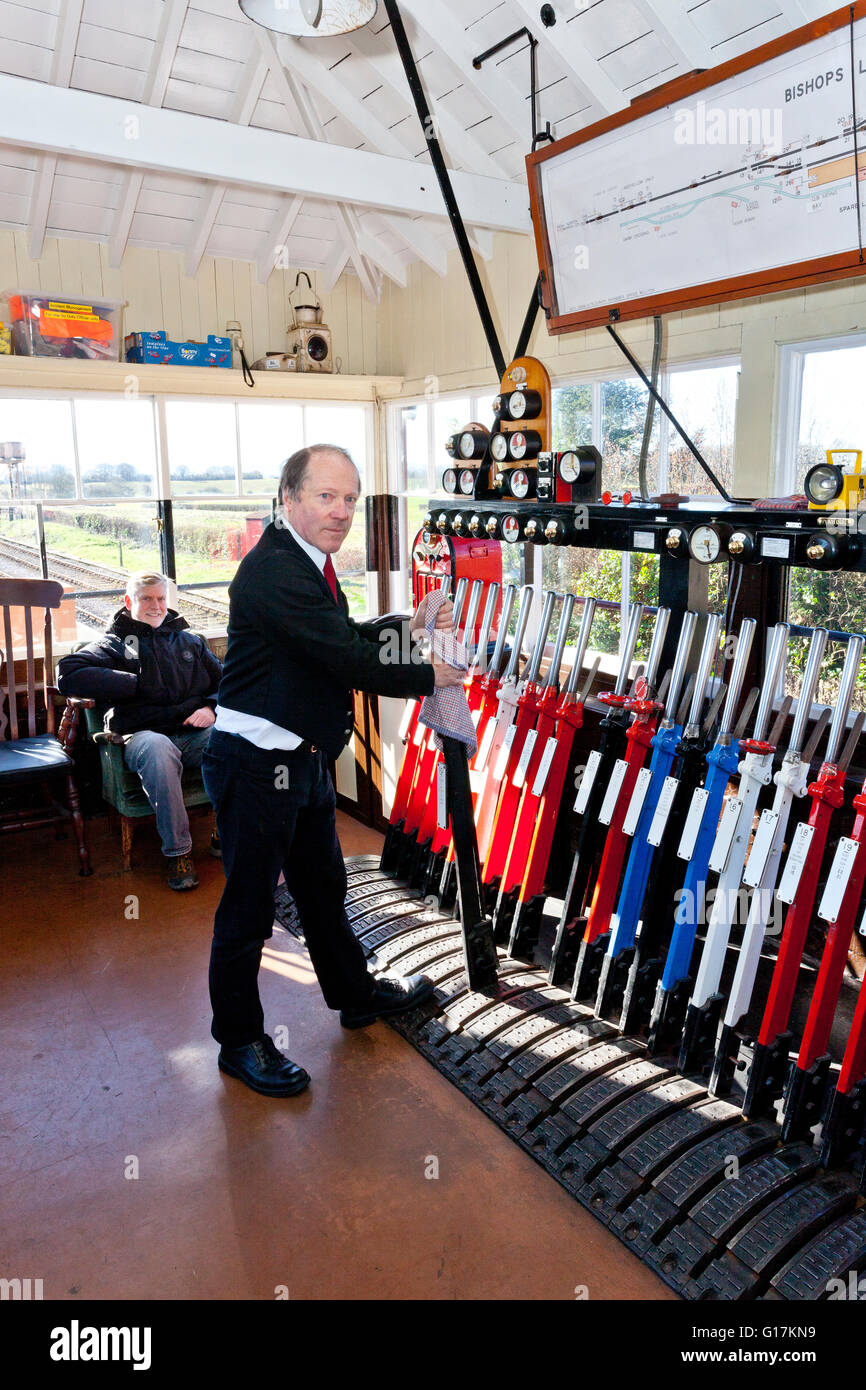 Mike Bussel, signalman at Bishops Lydeard signalbox on the West ... Mike Bussel, signalman at Bishops Lydeard signalbox on the West ...