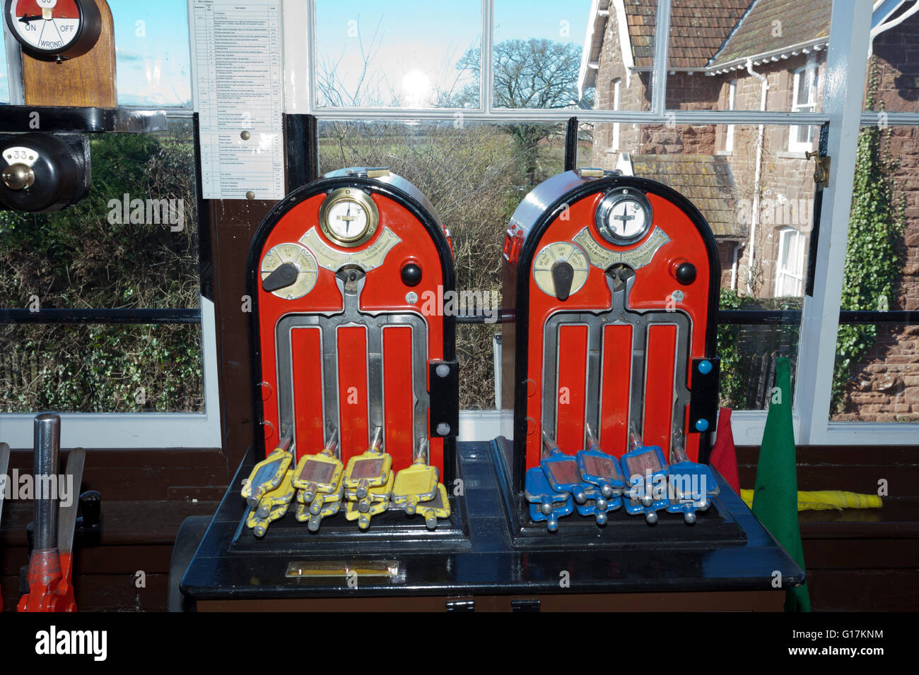 Single line token equipment inside the signalbox at Bishops Lydeard ... Single line token equipment inside the signalbox at Bishops Lydeard ...