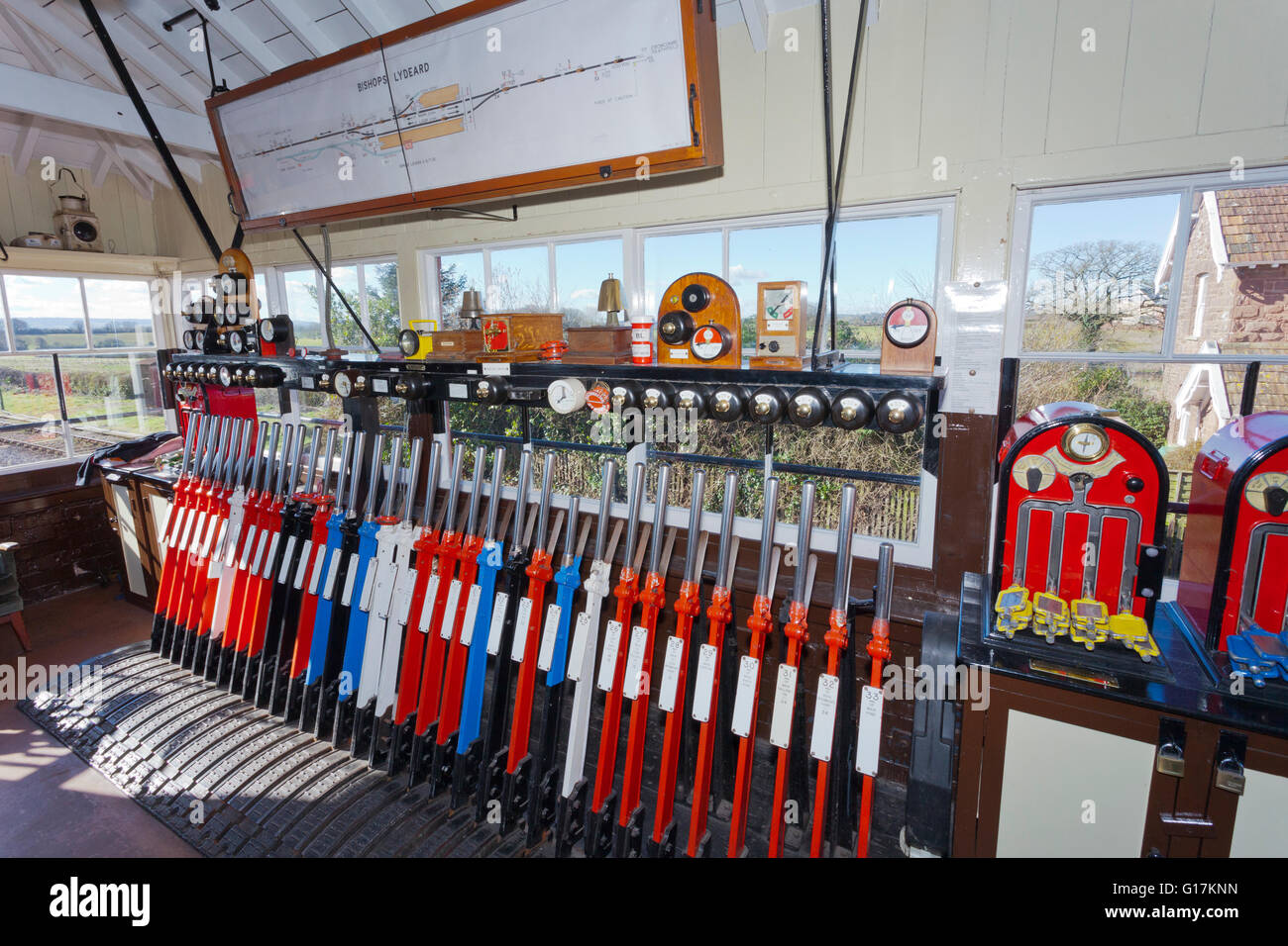The inside of the signalbox at Bishops Lydeard station on the West ... The inside of the signalbox at Bishops Lydeard station on the West ...