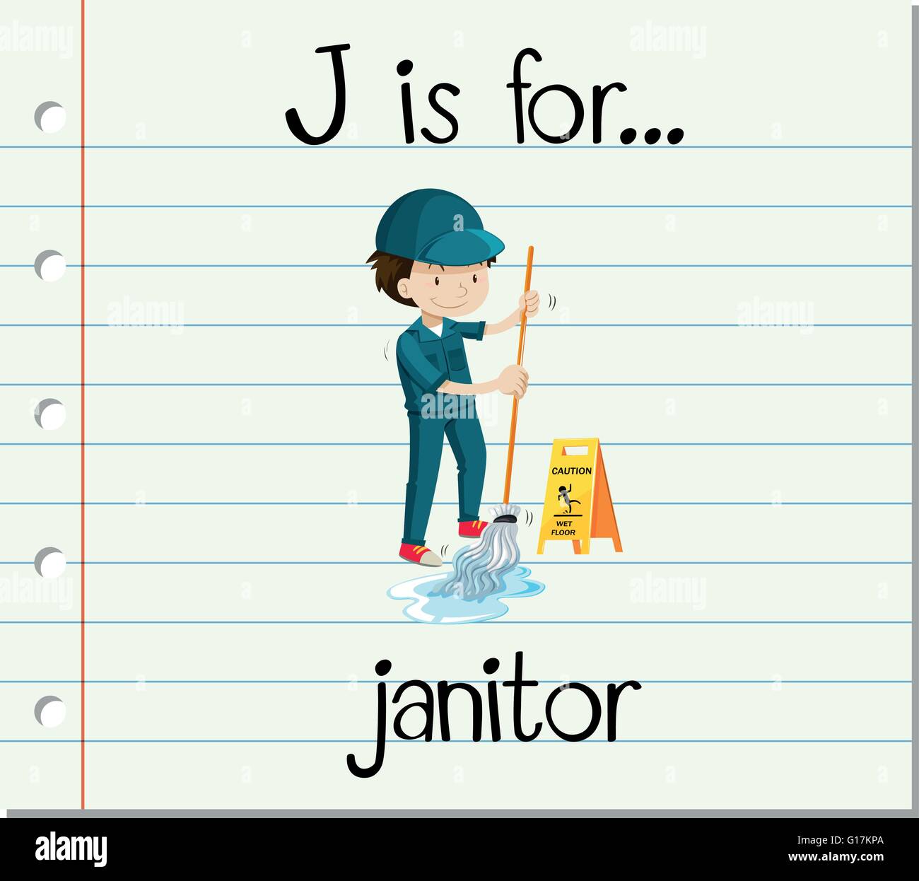 Janitor cleaning floor Stock Vector Images - Alamy