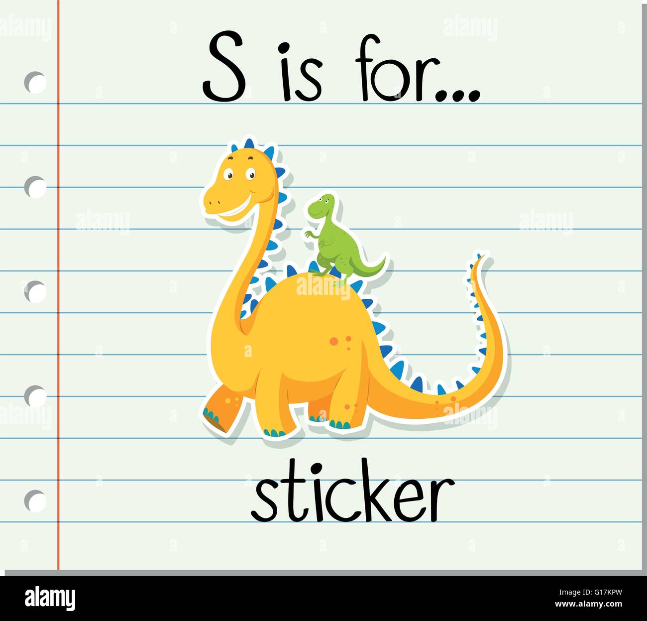 Flashcard letter S is for sticker illustration Stock Vector Image & Art ...