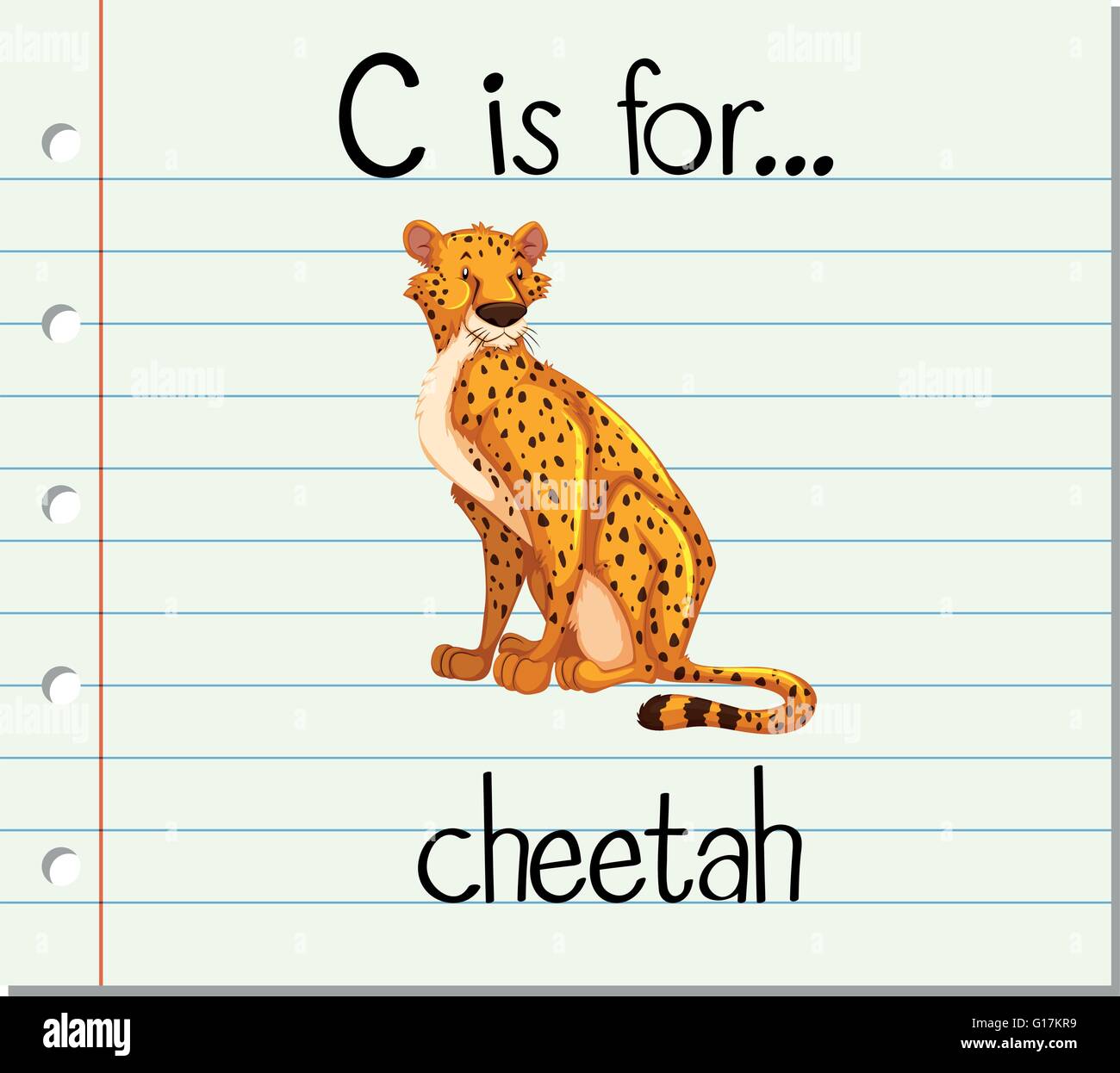 Flashcard letter C is for cheetah illustration Stock Vector Image & Art ...