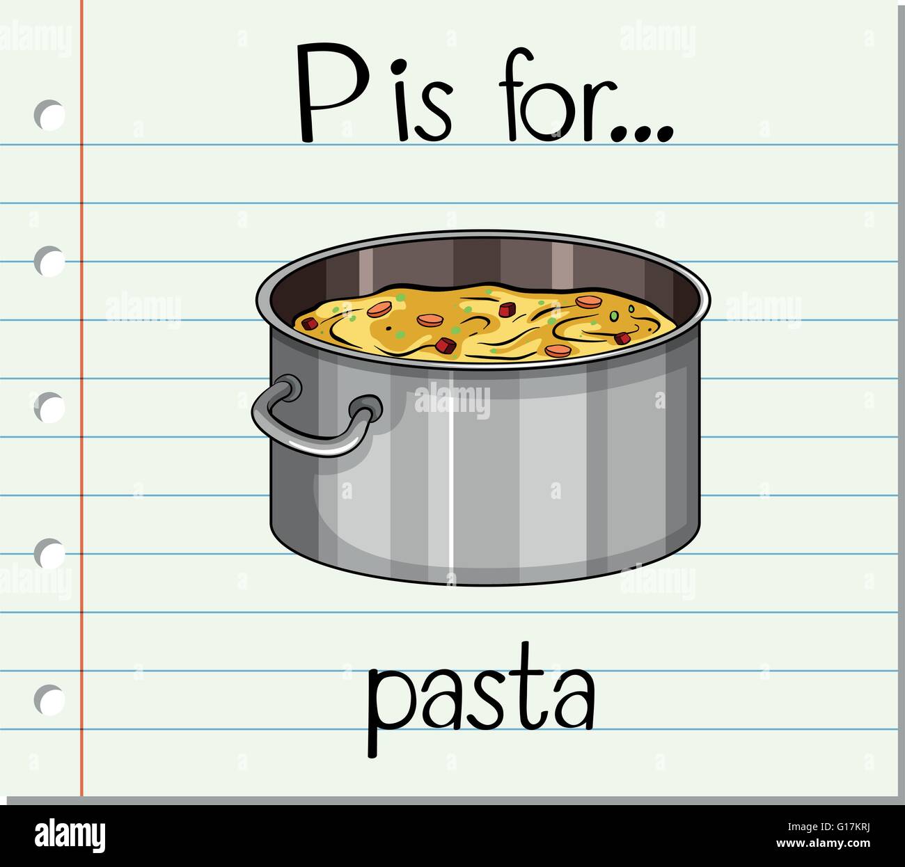 Flashcard letter P is for pasta illustration Stock Vector Image & Art ...