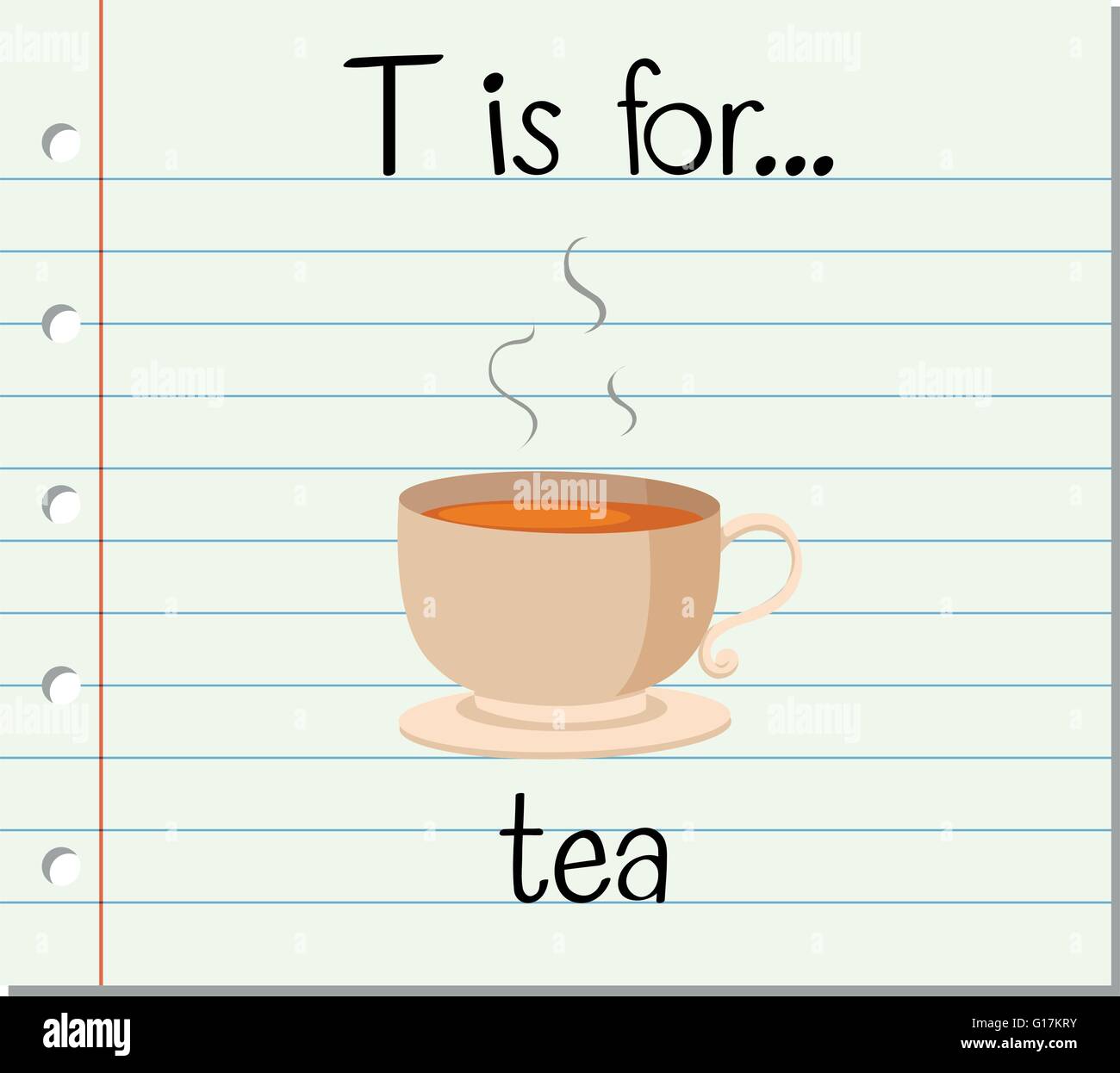 Flashcard letter T is for tea illustration Stock Vector Image & Art - Alamy