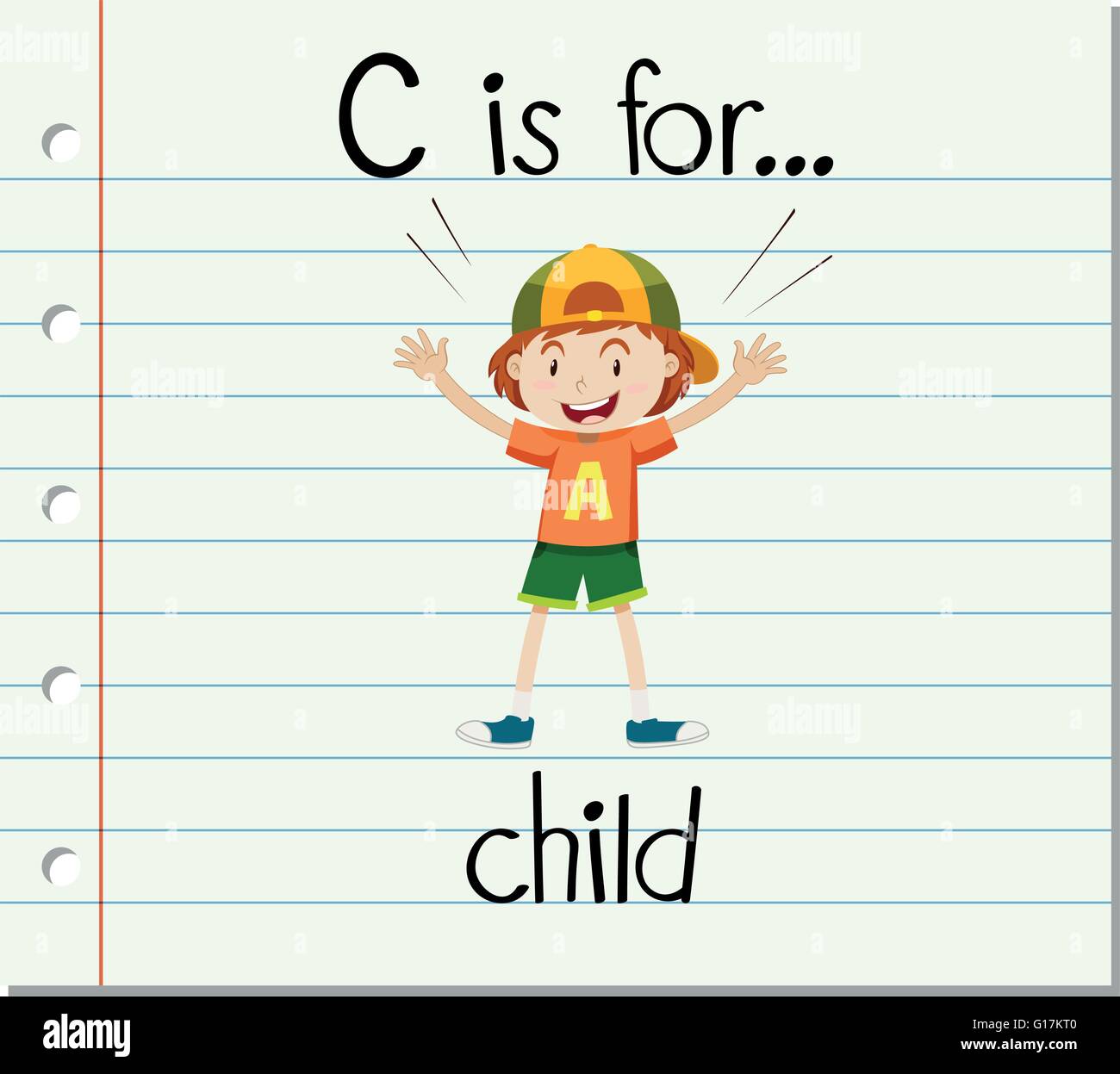 Flashcard letter C is for child illustration Stock Vector Image & Art ...