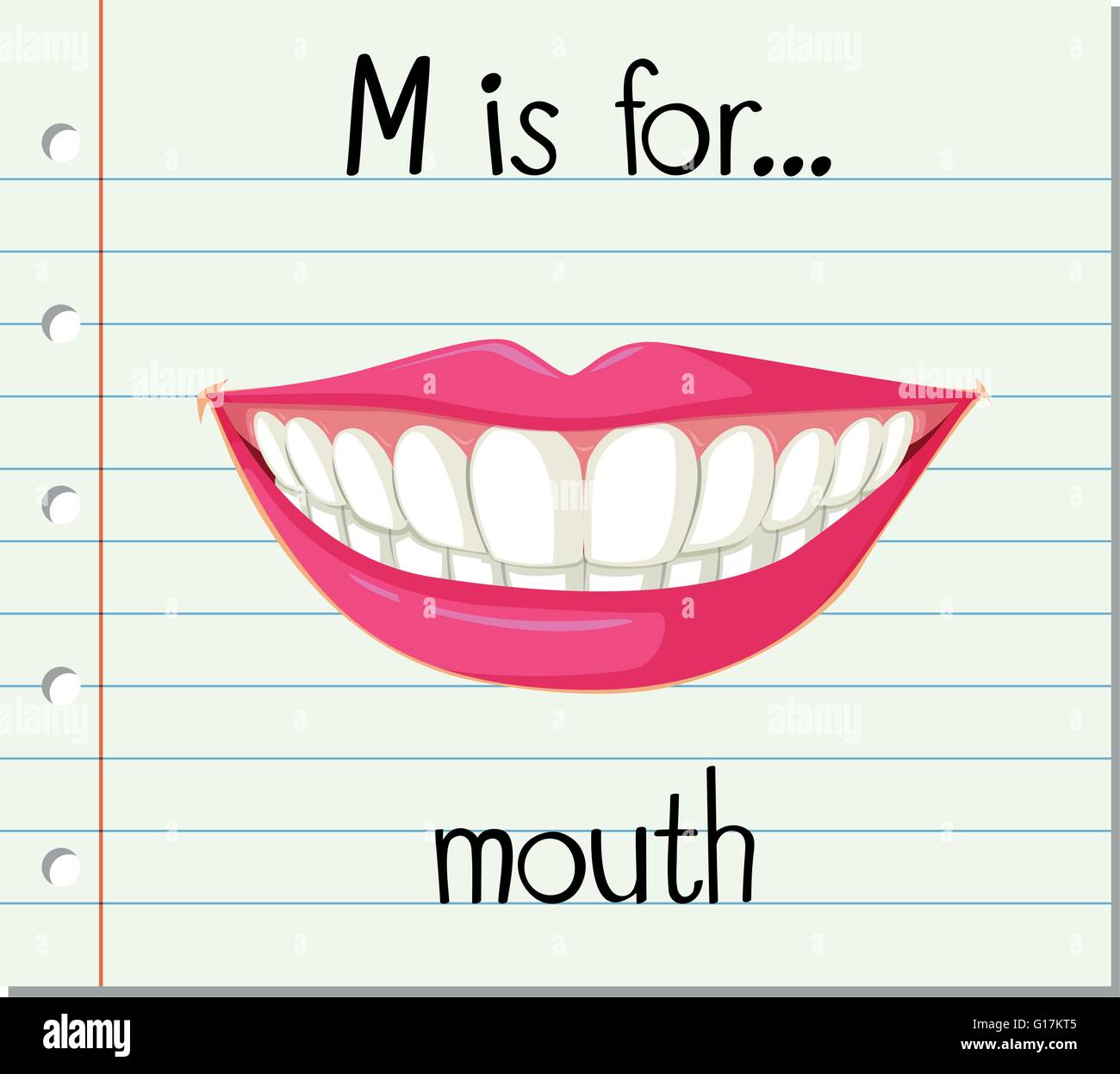 Flashcard letter M is for mouth illustration Stock Vector Image & Art ...