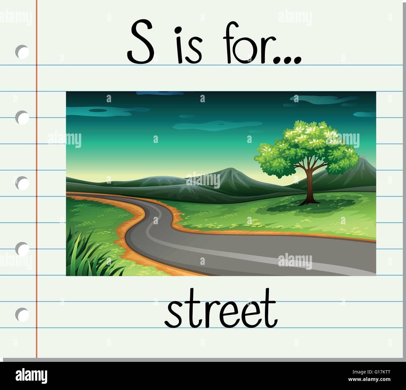 Flashcard letter S is for street illustration Stock Vector Image & Art ...