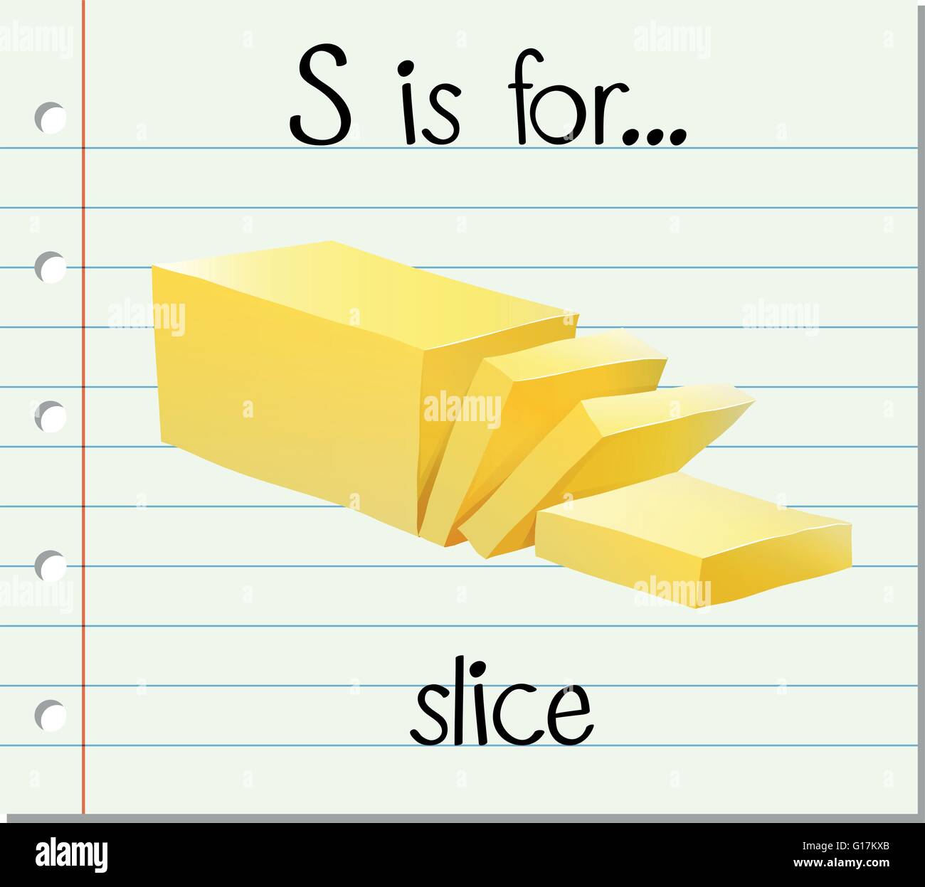 Flashcard letter S is for slice illustration Stock Vector Image & Art ...