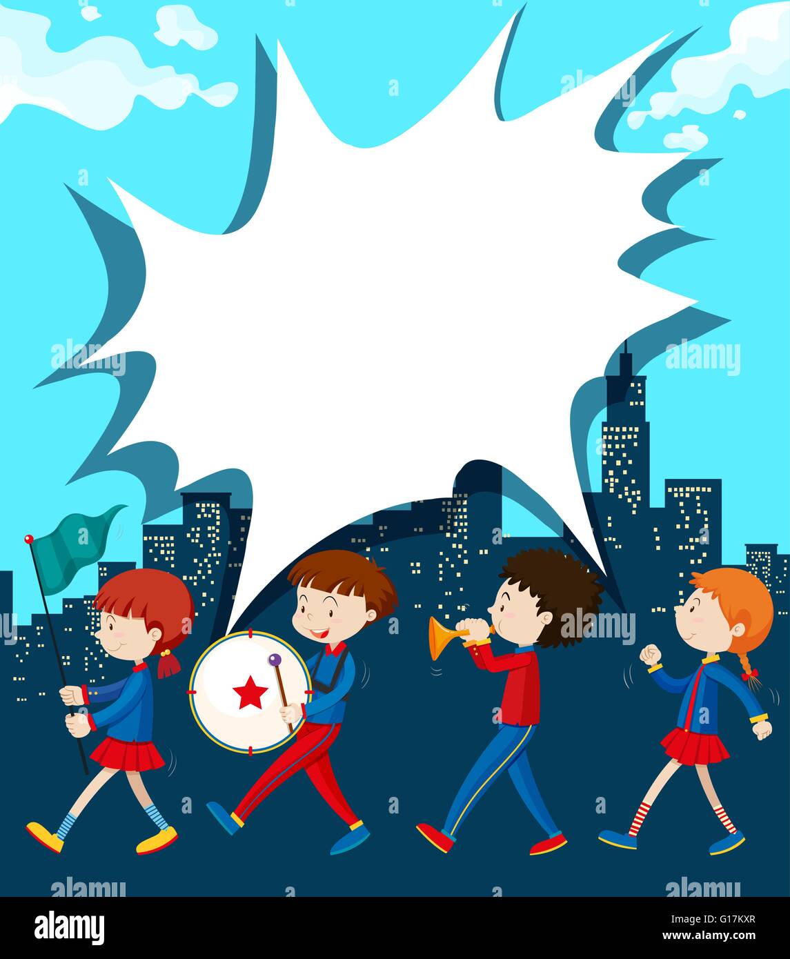 Parade band marching Stock Vector Images - Alamy