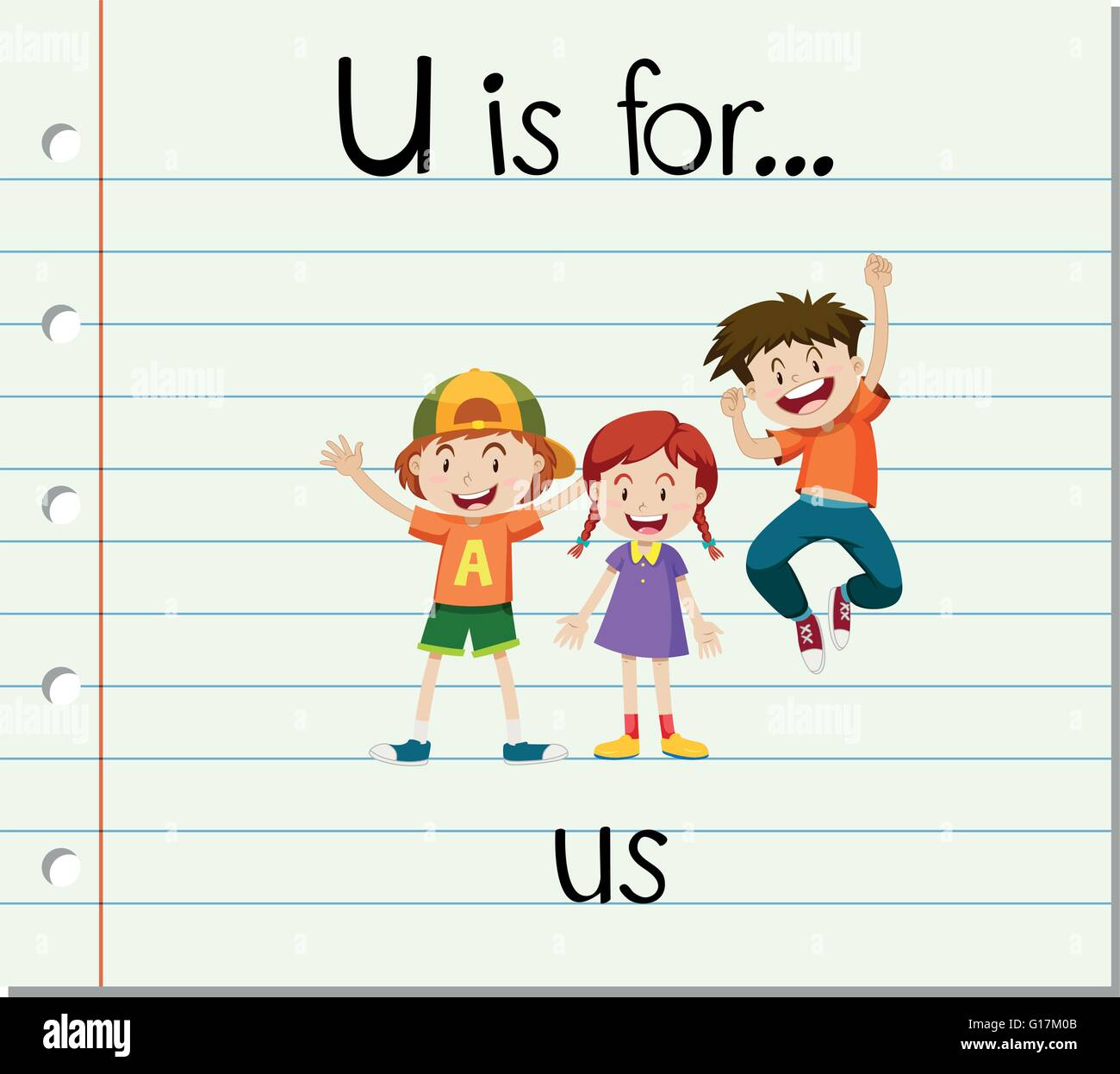 Flashcard letter U is for us illustration Stock Vector Image & Art - Alamy